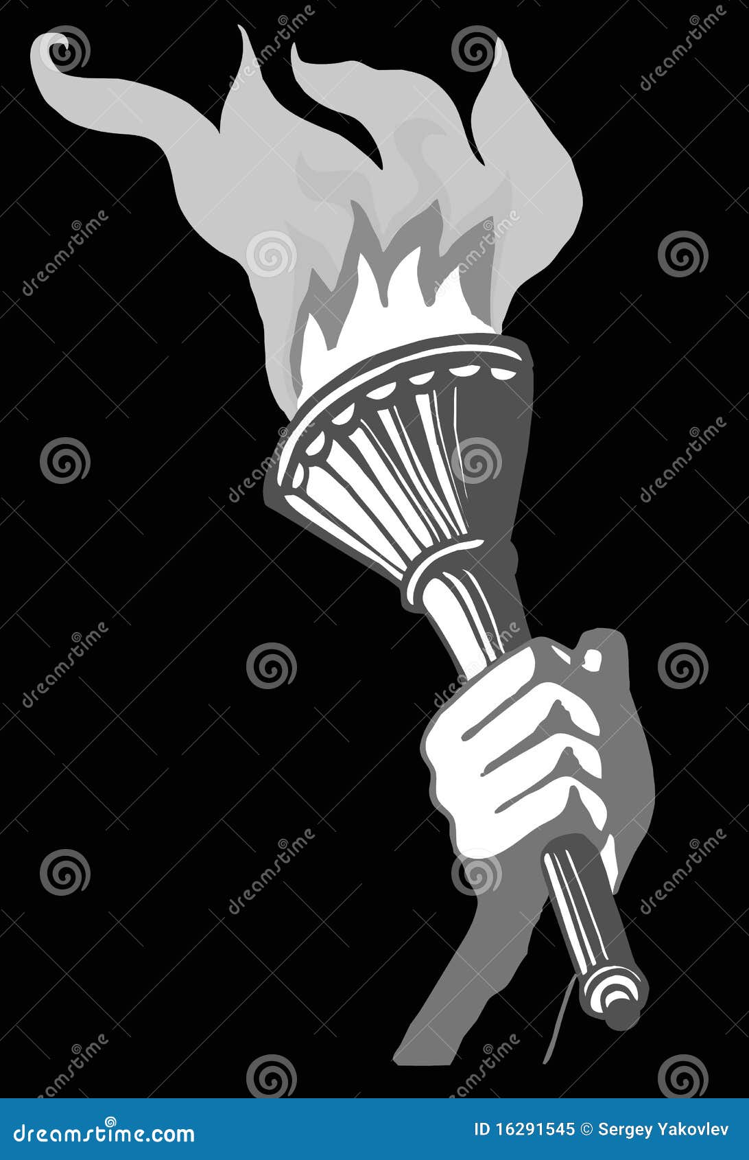 Torchlight in hand stock vector. Illustration of human - 16291545