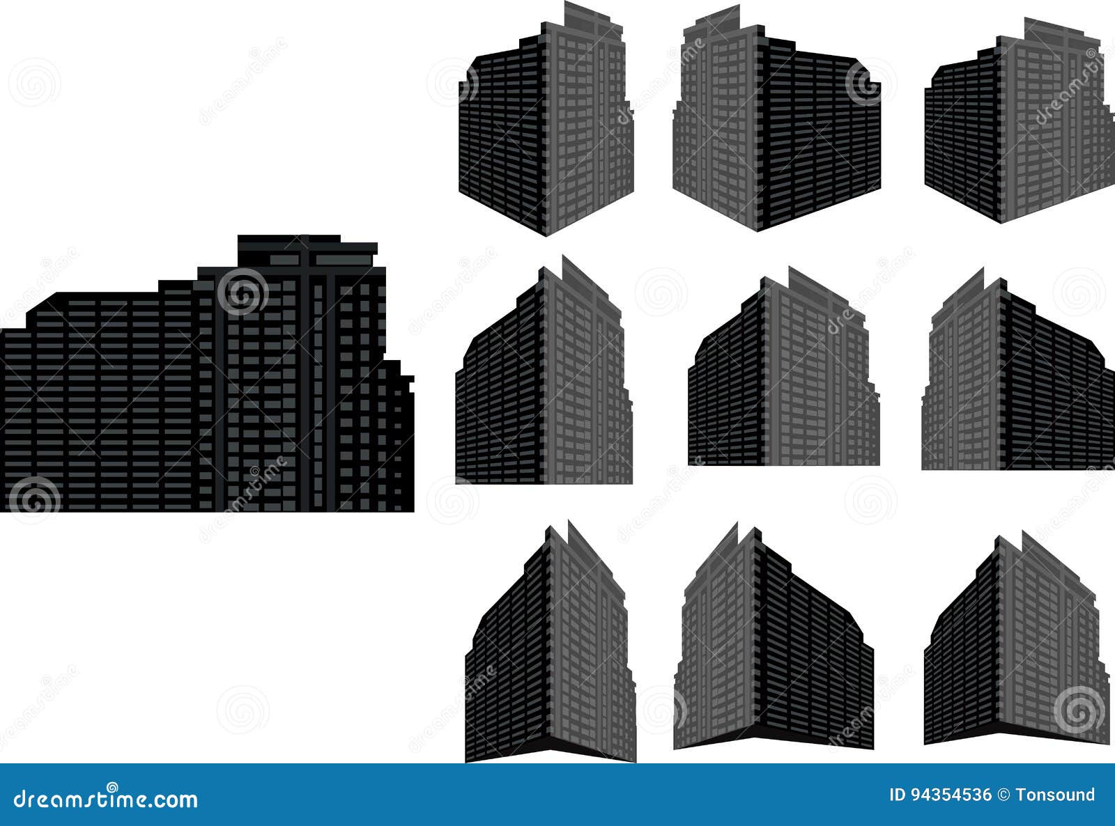 Toren Die Vectorreeks Bouwen Vector Illustratie - Illustration of ...