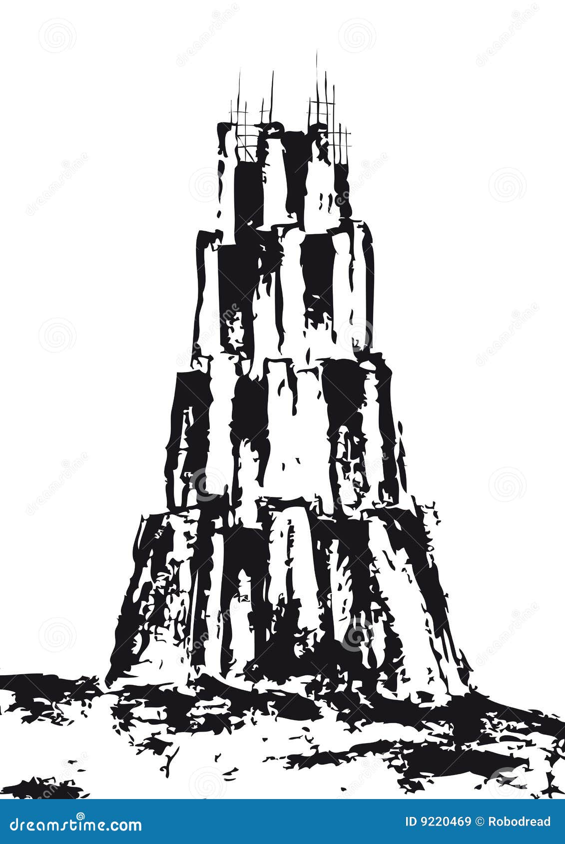 Toren van Babel (vector) vector illustratie. Illustration of leeftijd ...