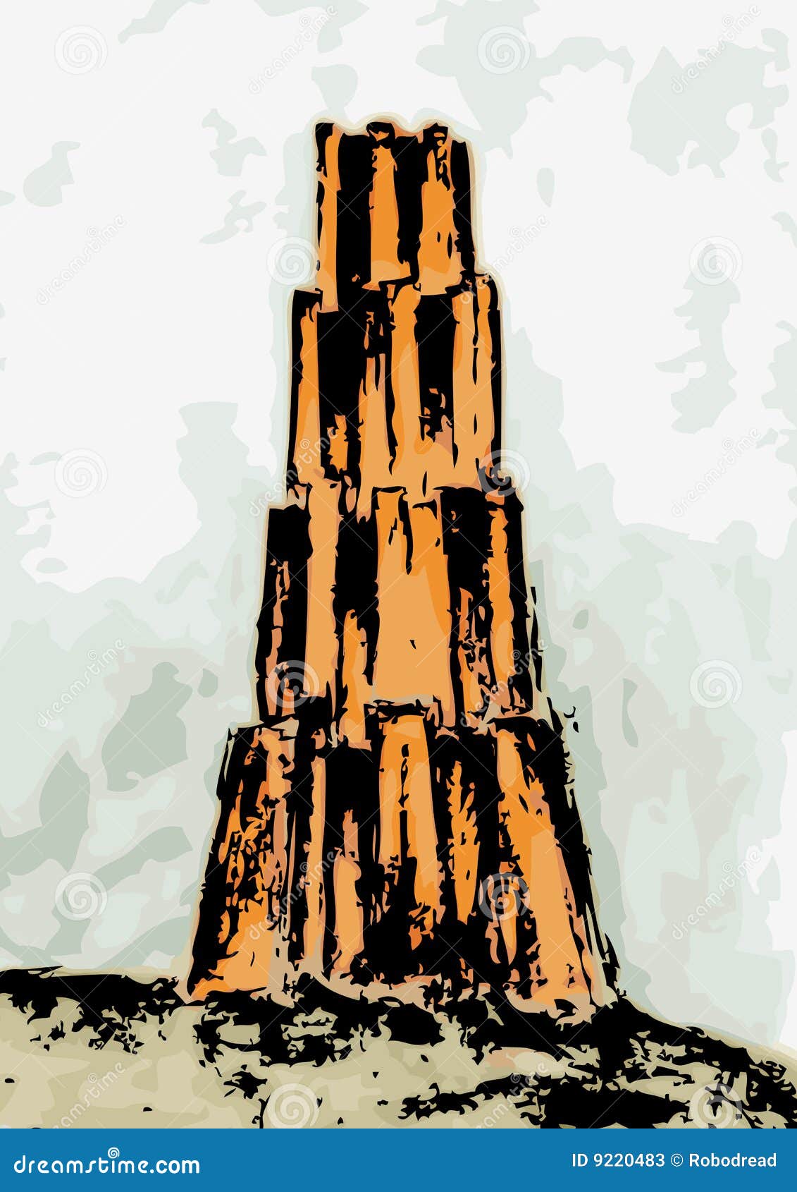 Toren van Babel (vector) vector illustratie. Illustration of assyrisch ...
