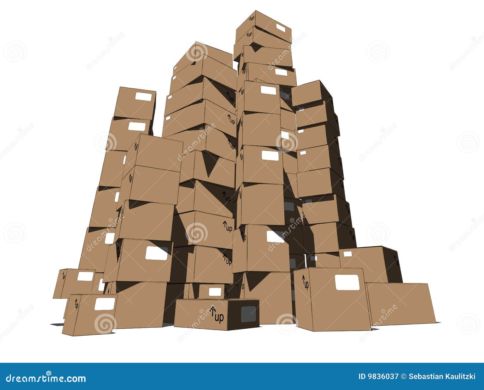 Toren van kartons vector illustratie. Illustration of verpakker - 9836037