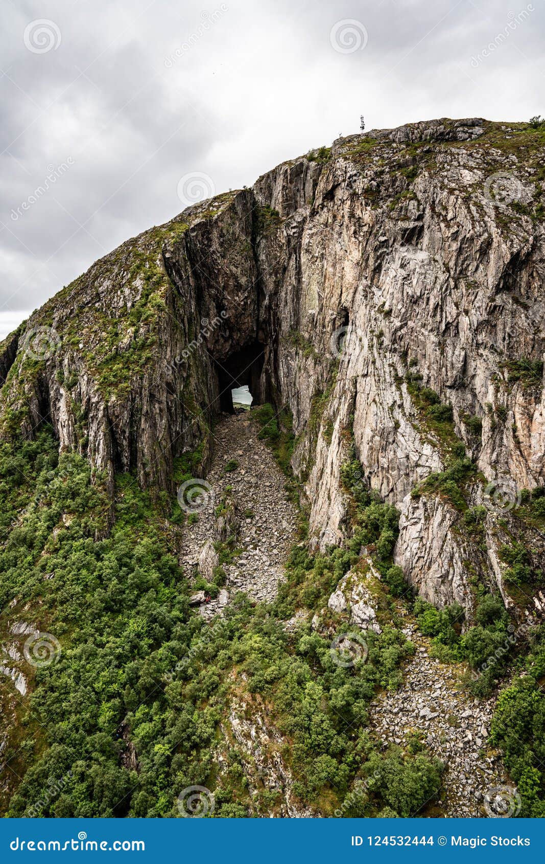 Torghatten Mountain On Torget Island, Norway Royalty-Free Stock Photo ...
