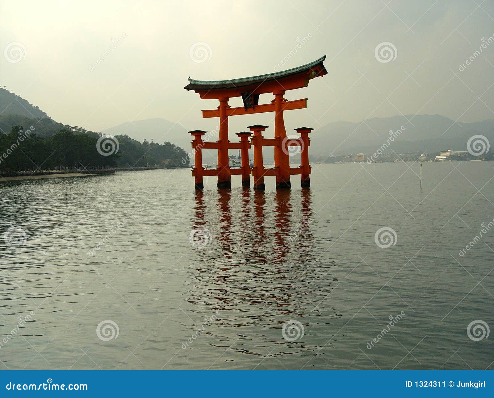 Torii gate stock image. Image of japanese, hiroshima, floating - 1324311