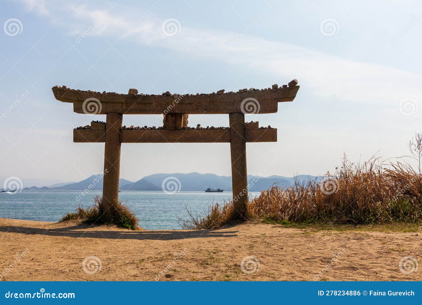 Torii Gate in Front of the Sea Stock Photo - Image of morning, rescue ...