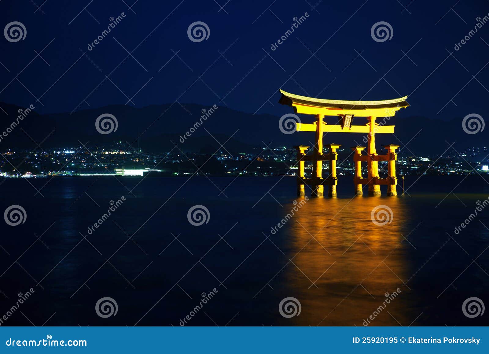 Torii Gate in Miyajima, by Night Stock Image - Image of view, japan ...