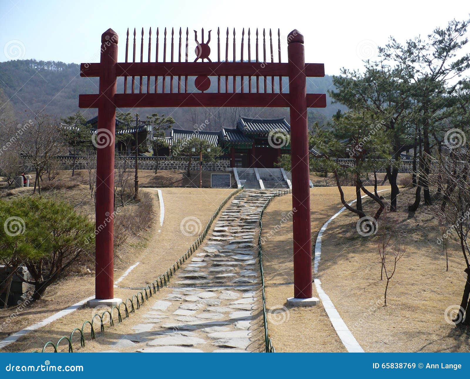 Torii Gate at a Park in South Korea Stock Image - Image of people ...