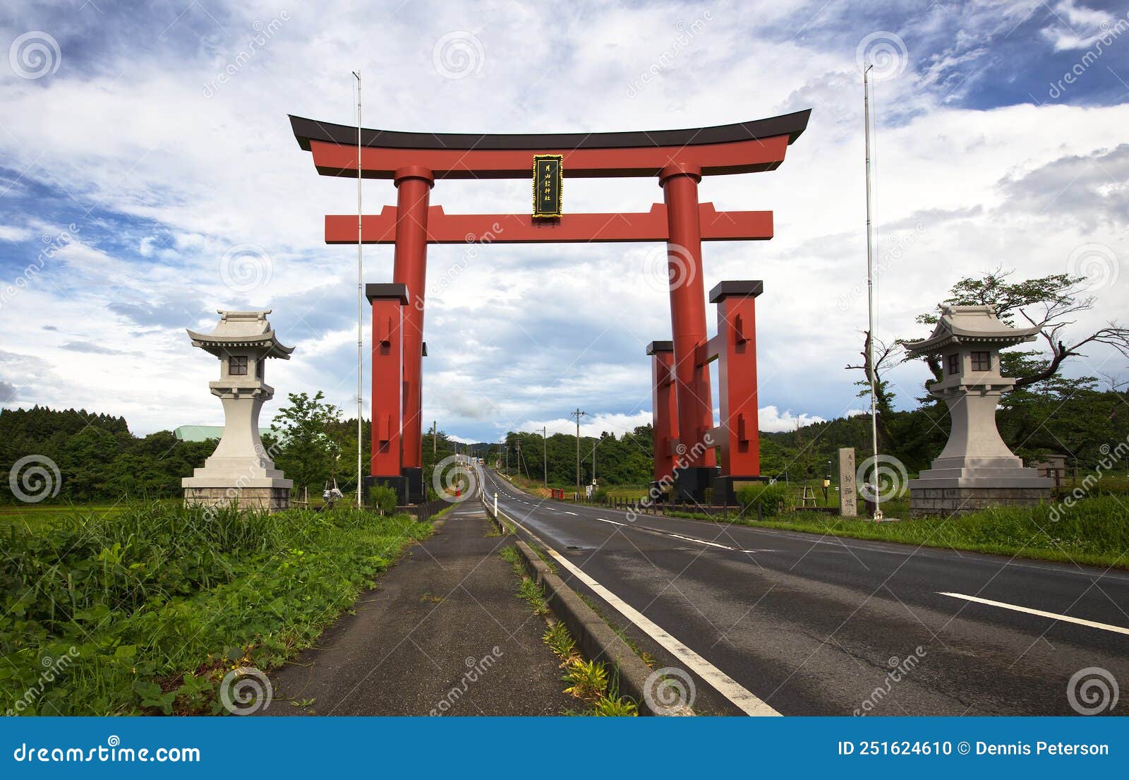 A Torii Gate with Road and Blue Sky Stock Photo - Image of rural, japan ...