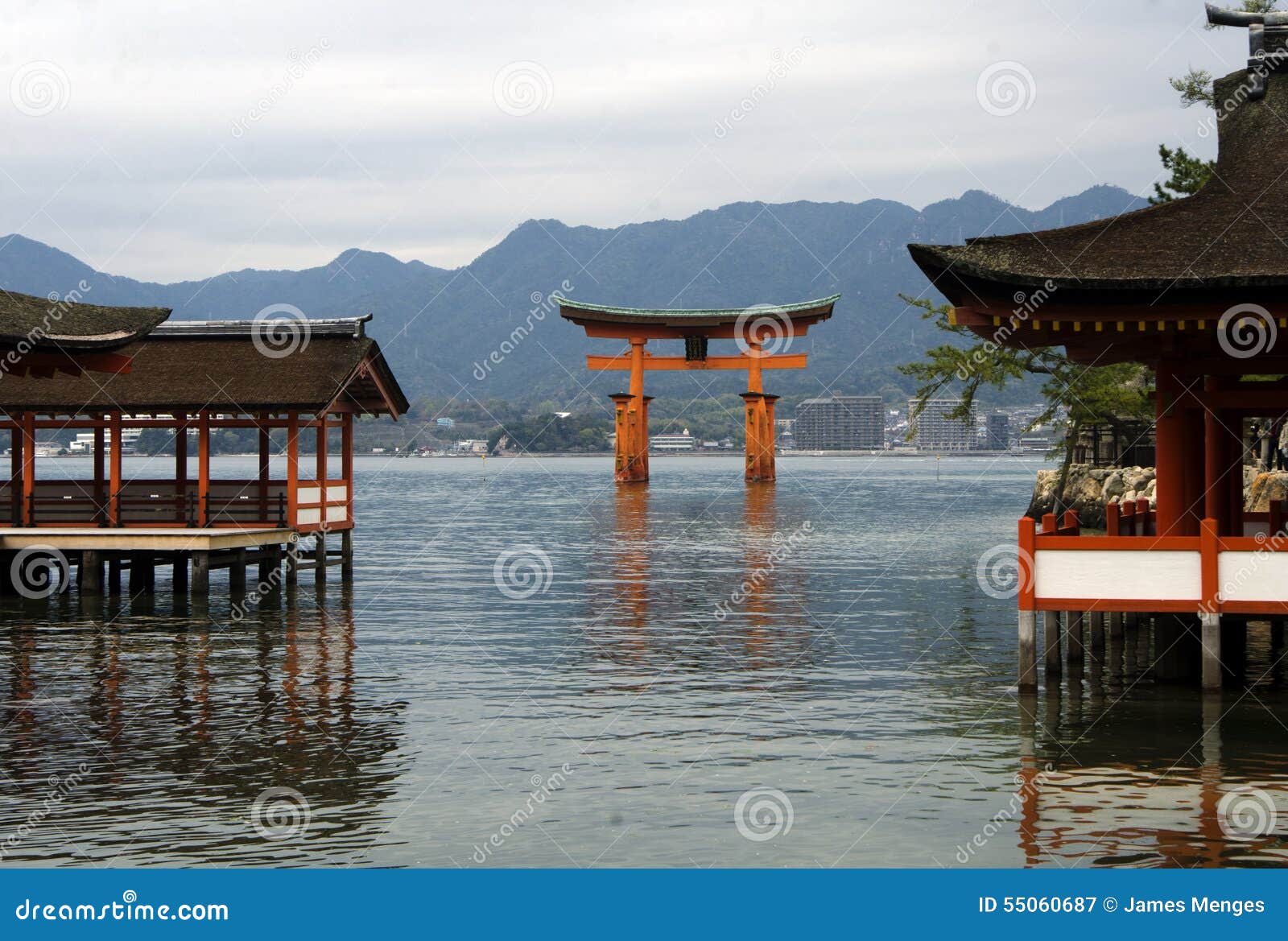 Torii Gate in sea editorial photography. Image of shrine - 55060687