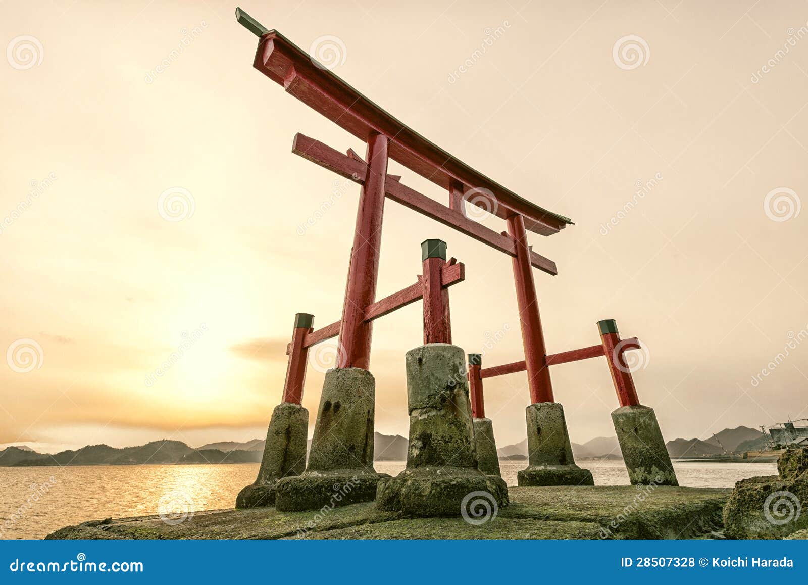Torii Gate of a Shrine and Sea Stock Photo - Image of road, prayer ...