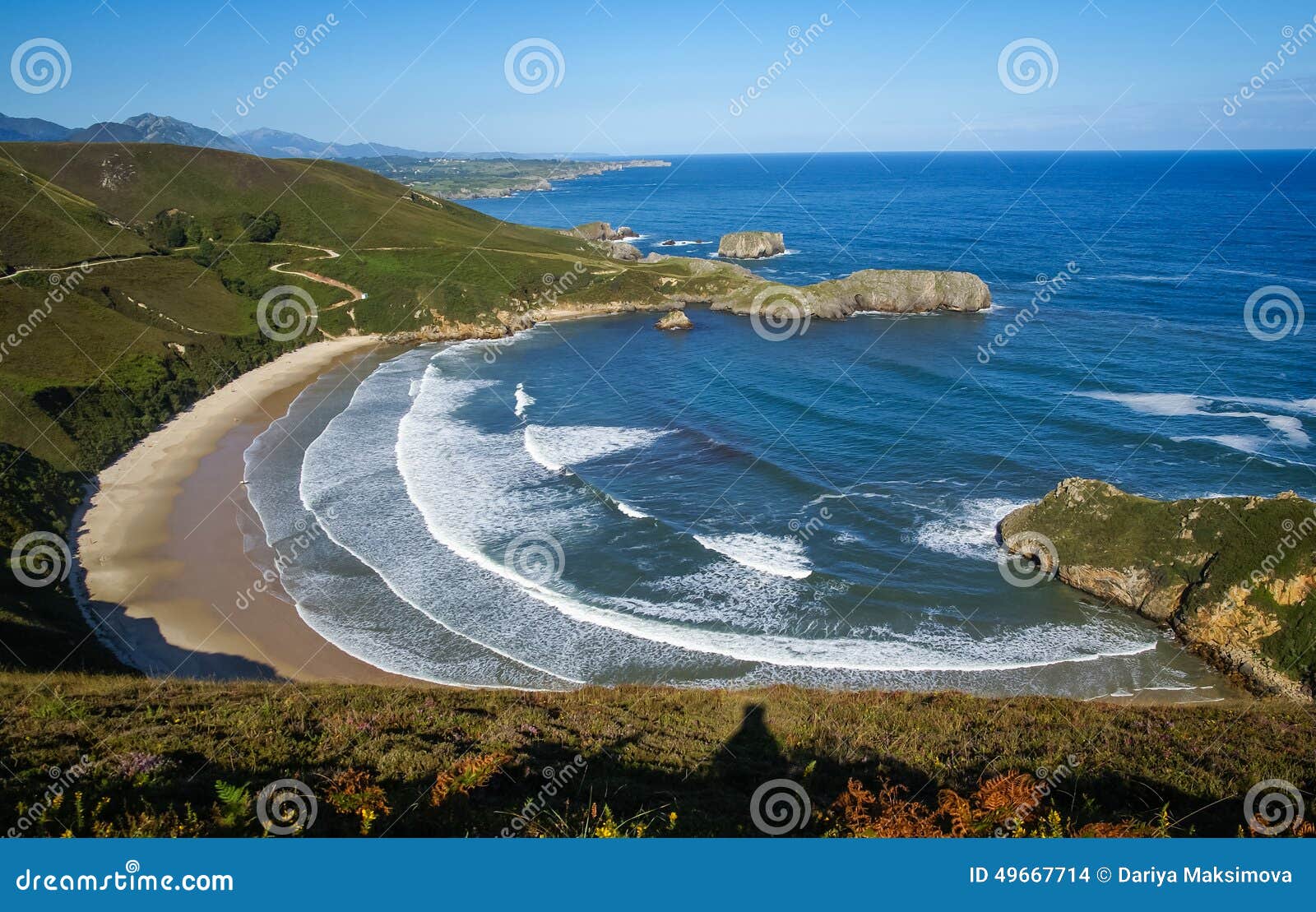 Torimbia Beach, Asturia, Spain Stock Photo - Image of sand, horizontal ...