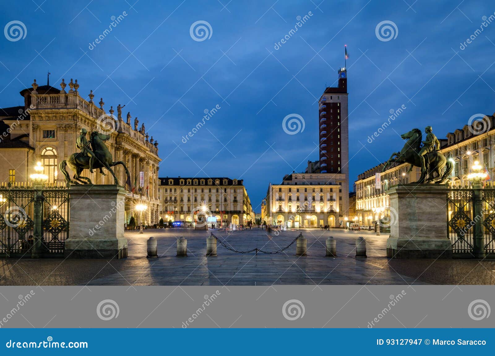 Torino Piazza Castello stock image. Image of street, high - 93127947