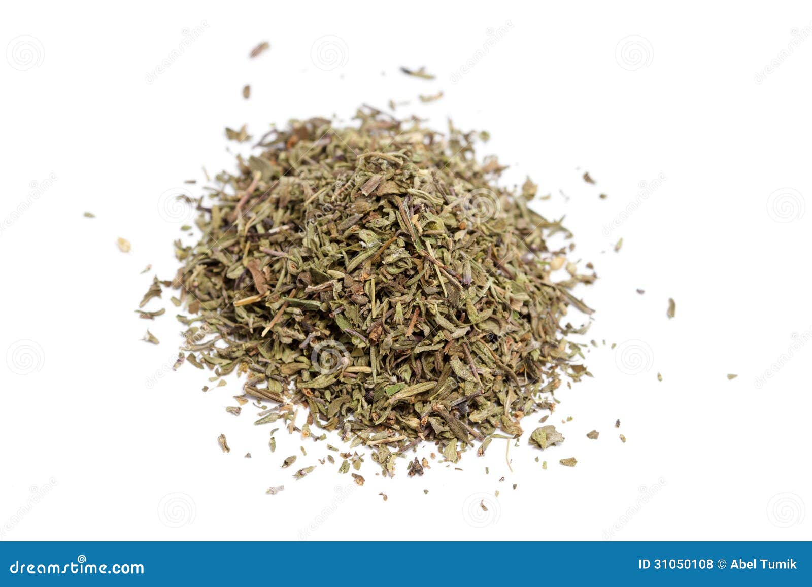 Torkad timjan arkivfoto. Bild av vitt, kryddigt, bakgrund - 31050108