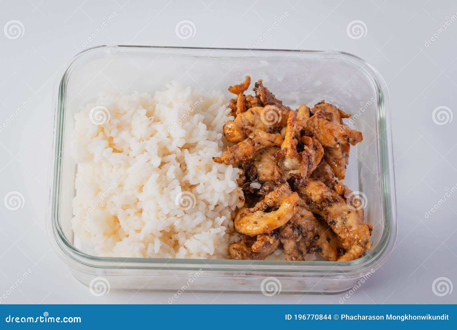 Torkad Vitlök Och Pepparkyckling Med Ris Arkivfoto - Bild av kines ...