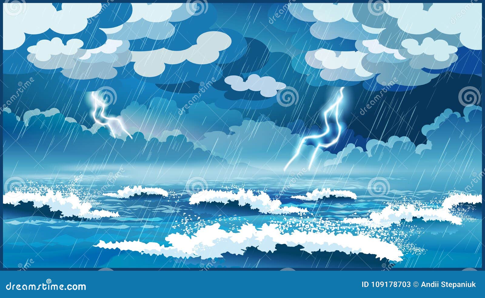 Tormenta en el mar ilustración del vector. Ilustración de historieta ...