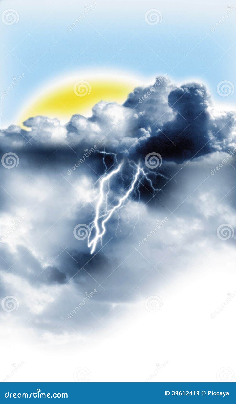 Tormentas Y Sol Al Mismo Tiempo Stock de ilustración - Ilustración de ...