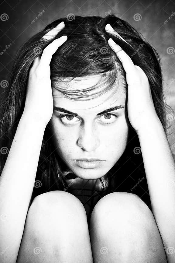 Tormented woman stock photo. Image of grief, alone, closeup - 5891750