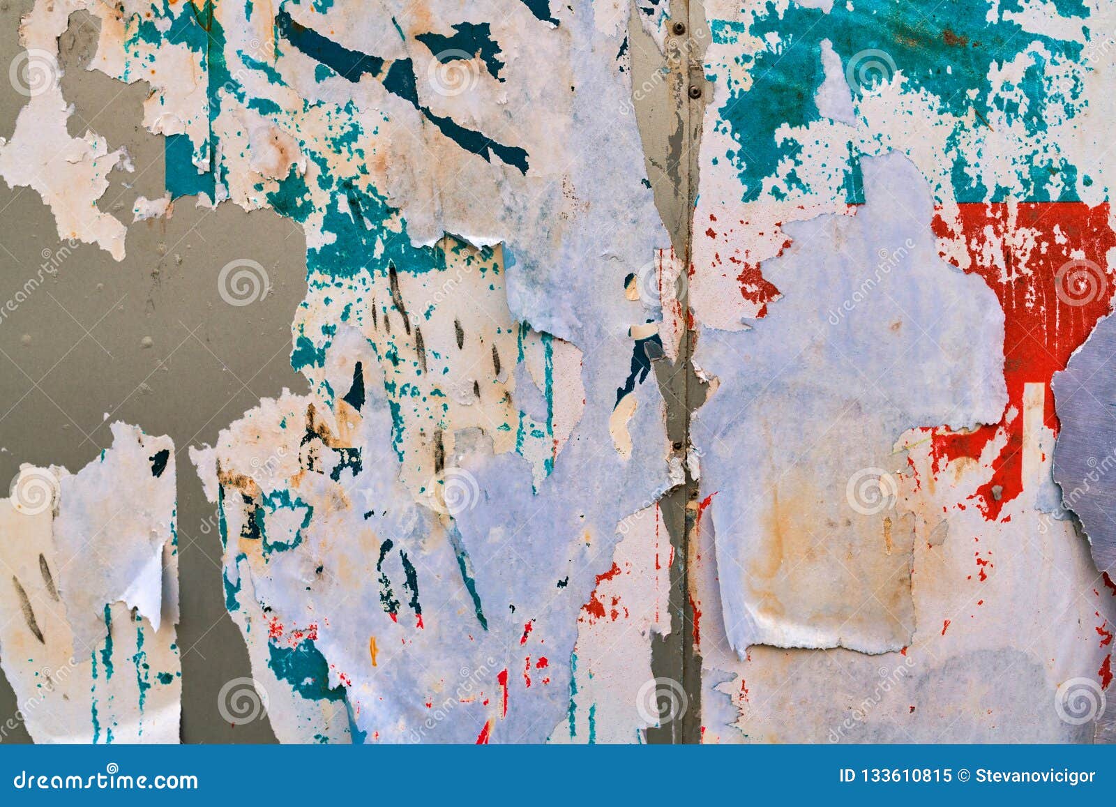 Torn Billboard Poster Paper Background Stock Image - Image of wall ...