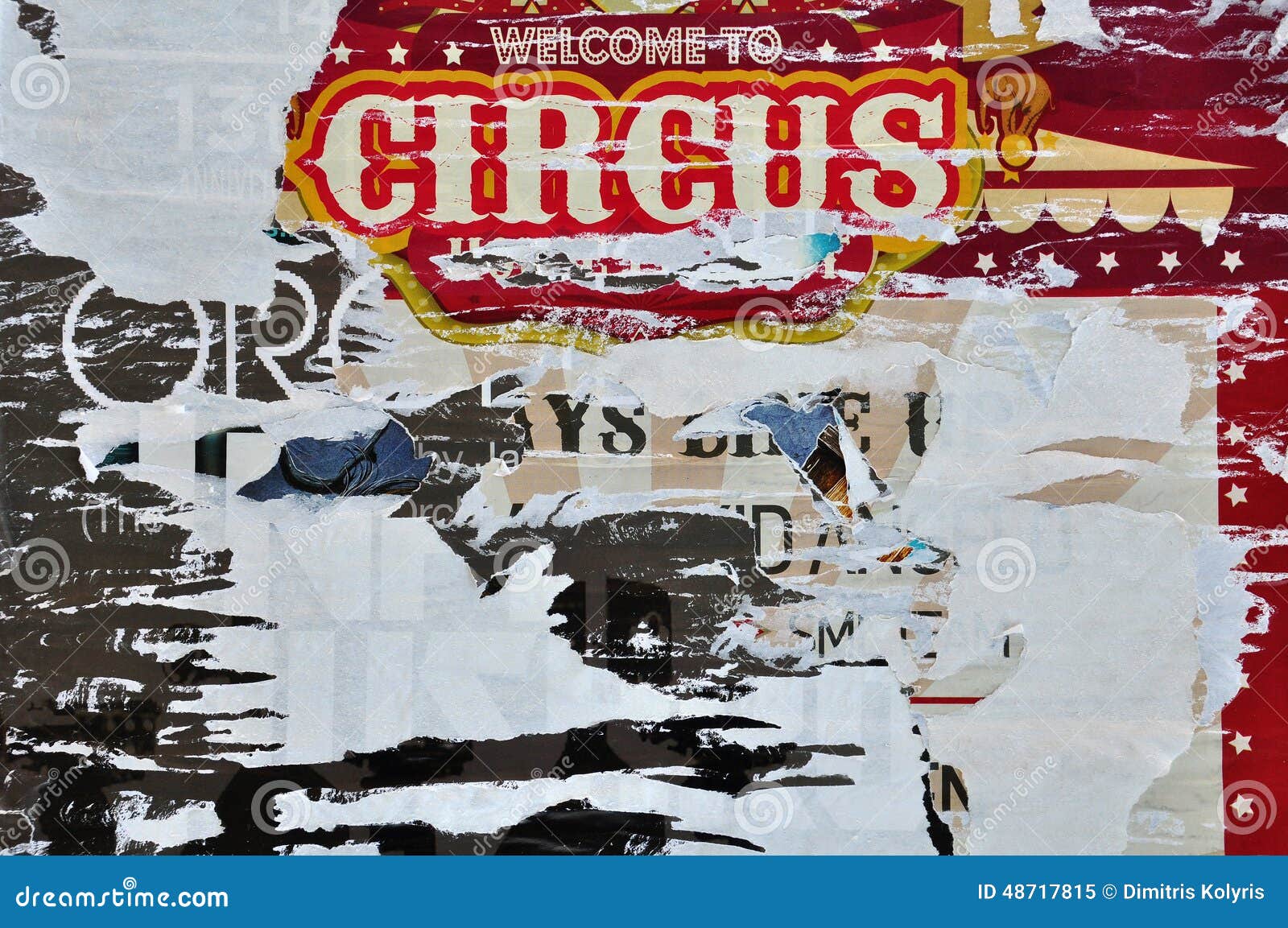 Torn billboard posters stock image. Image of damaged - 48717815