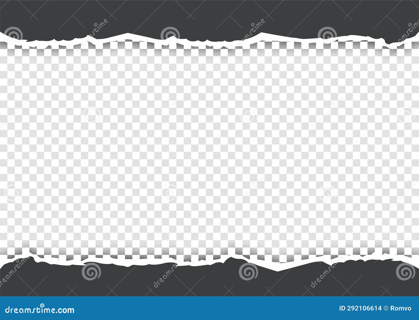 Torn Of Black Paper Strips, Pieces Are On Squared, Transparent ...