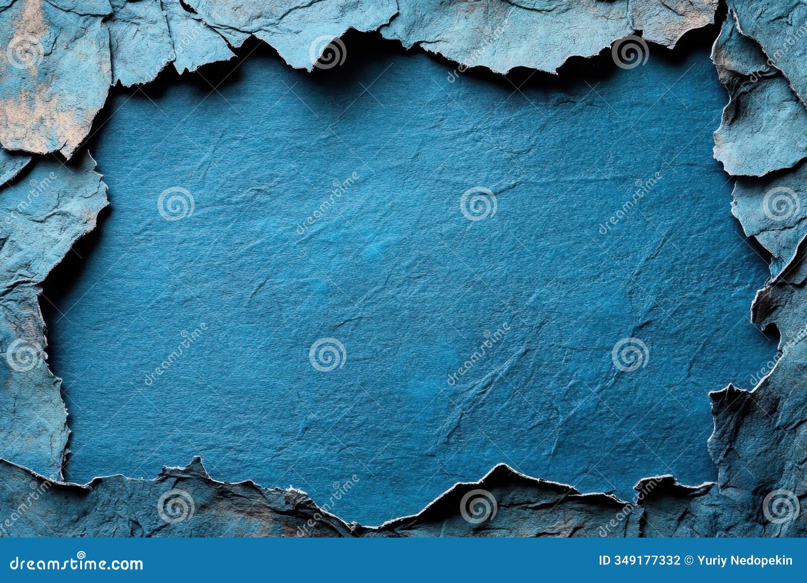 Torn Blue Paper Frame on Textured Background Creating a Creative and ...