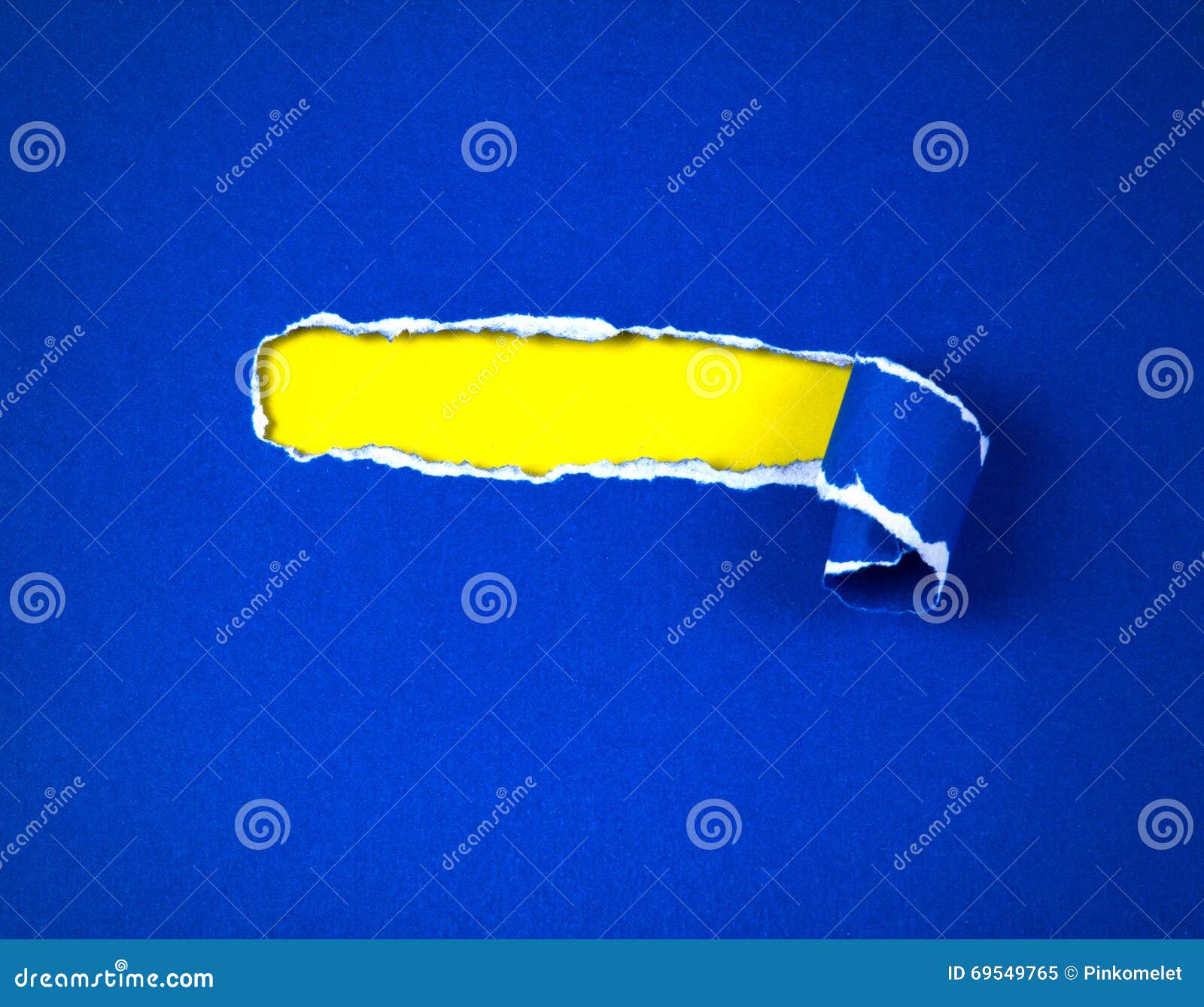 Torn Blue Paper and Space for Text with Yellow Paper Background Stock ...