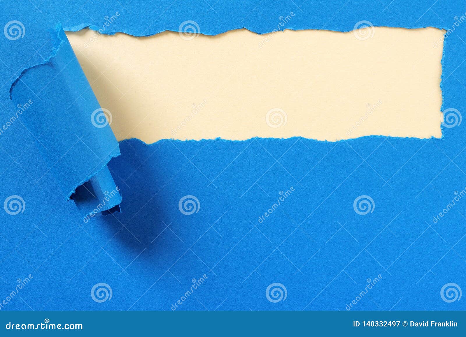Torn Blue Paper Strip Headline White Background Frame Royalty-Free ...