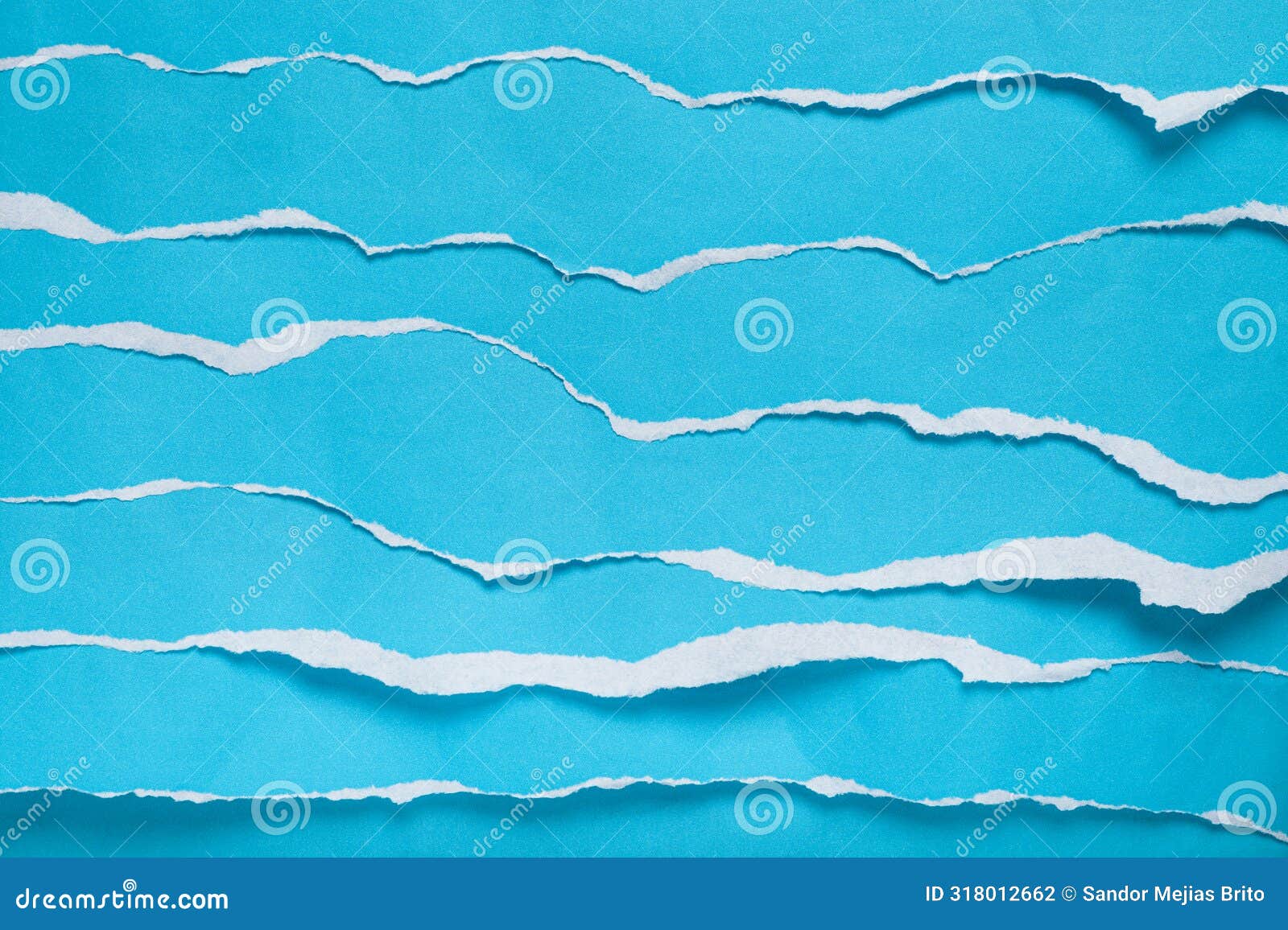 Torn Blue Paper Strips Simulating Sea Waves. Stock Photo - Image of ...