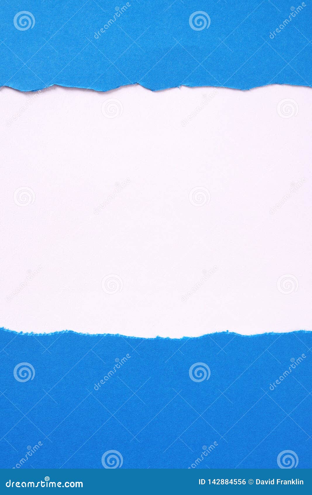 Torn Blue Paper White Background Border Frame Vertical Flat Stock Photo ...