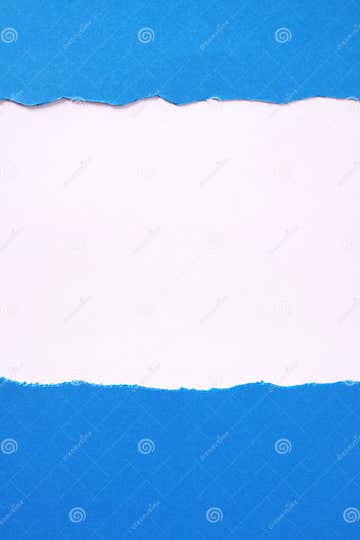 Torn Blue Paper White Background Border Frame Vertical Flat Stock Photo ...