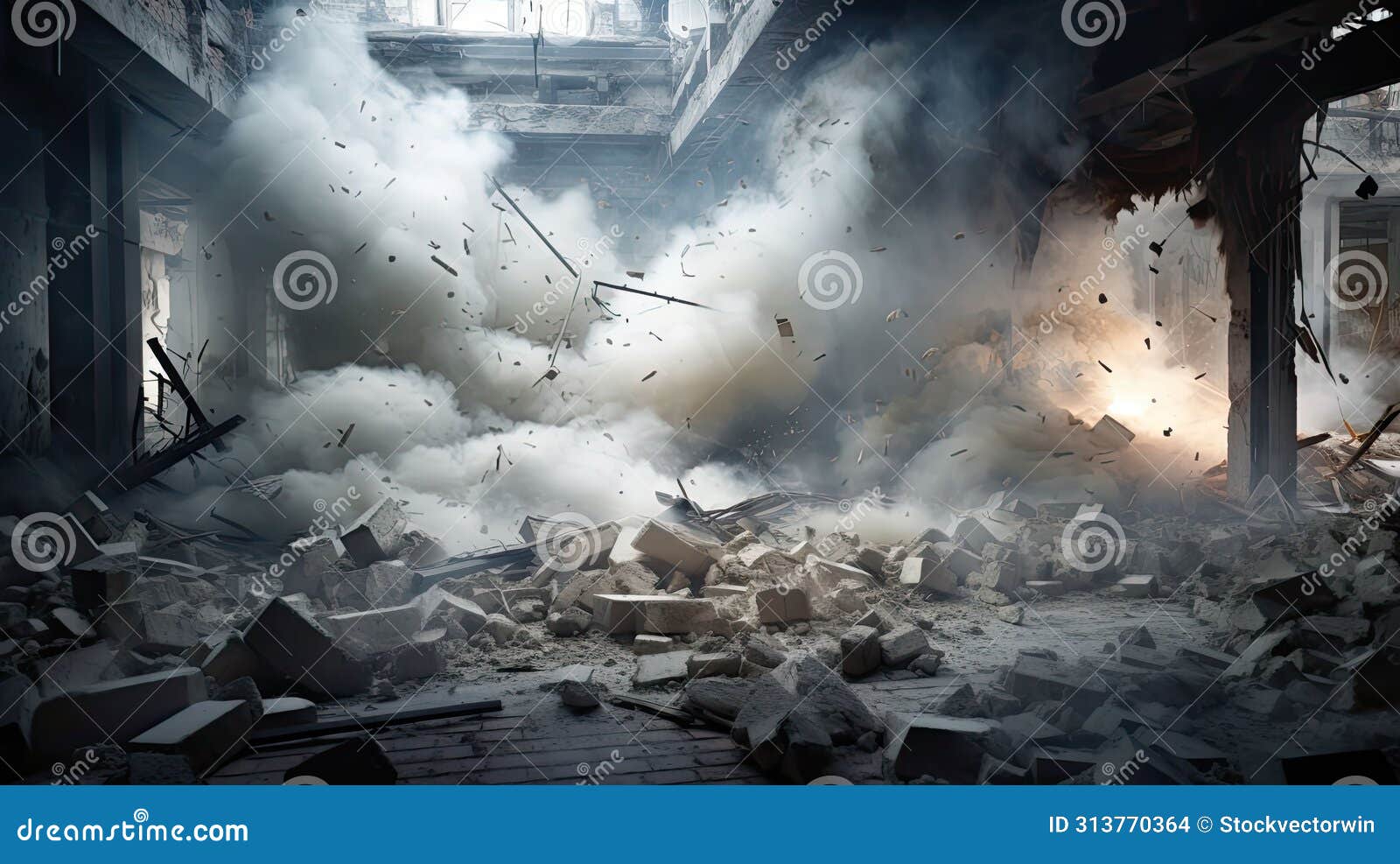 Torn Blurred Demolition Interior Stock Illustration - Illustration of ...