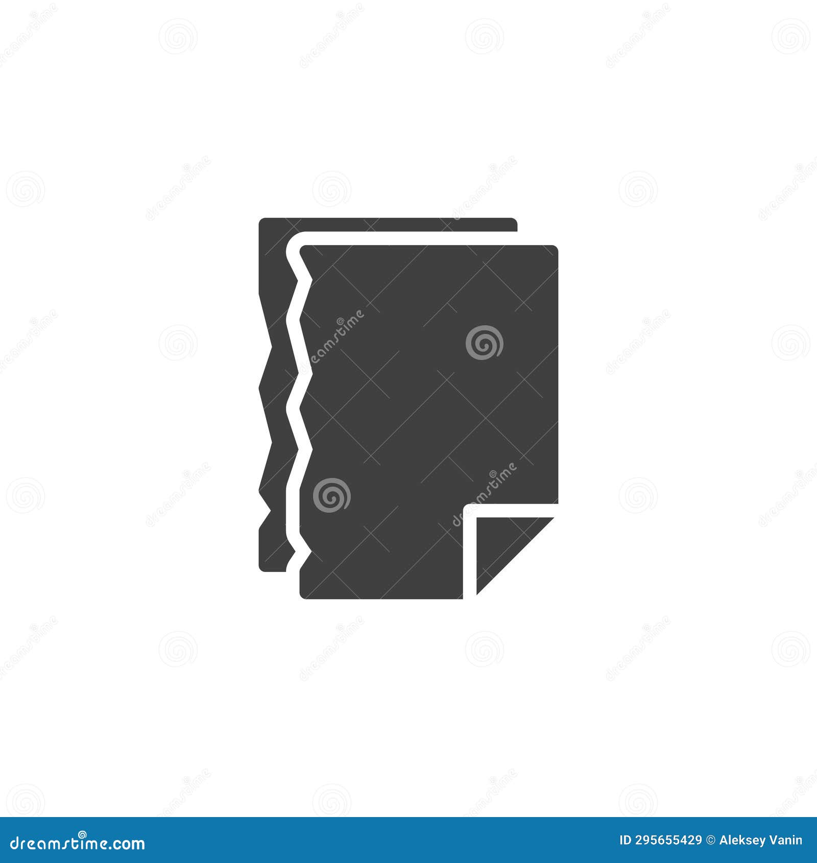 Torn book page vector icon stock vector. Illustration of sign - 295655429