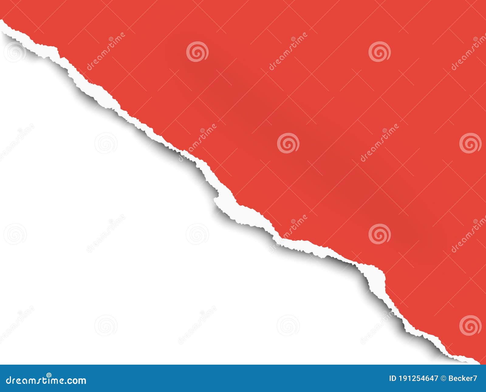 Torn Bottom Left Part of Sheet of Red Paper with White Background ...