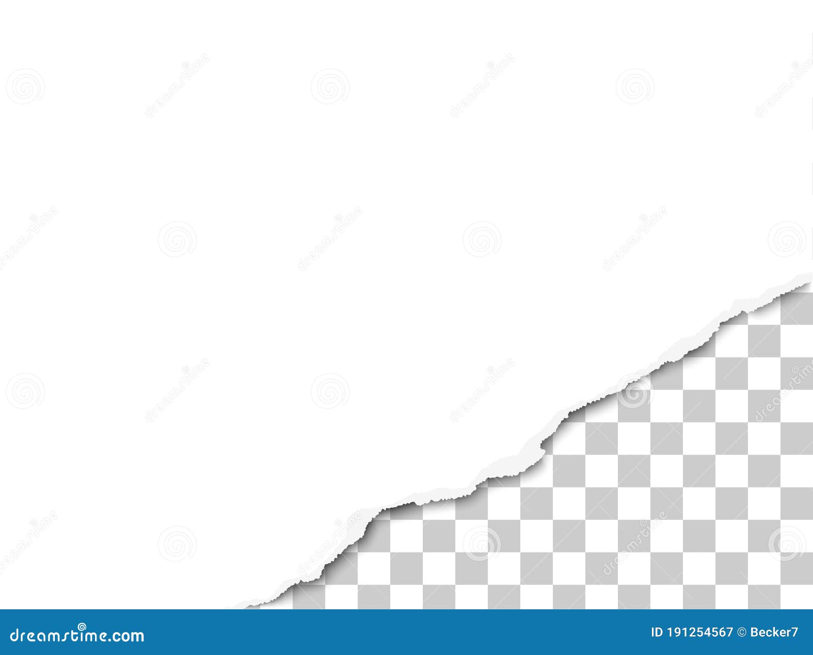 Torn From Top To Bottom Vertical Sheet Of White A4 Paper On White ...