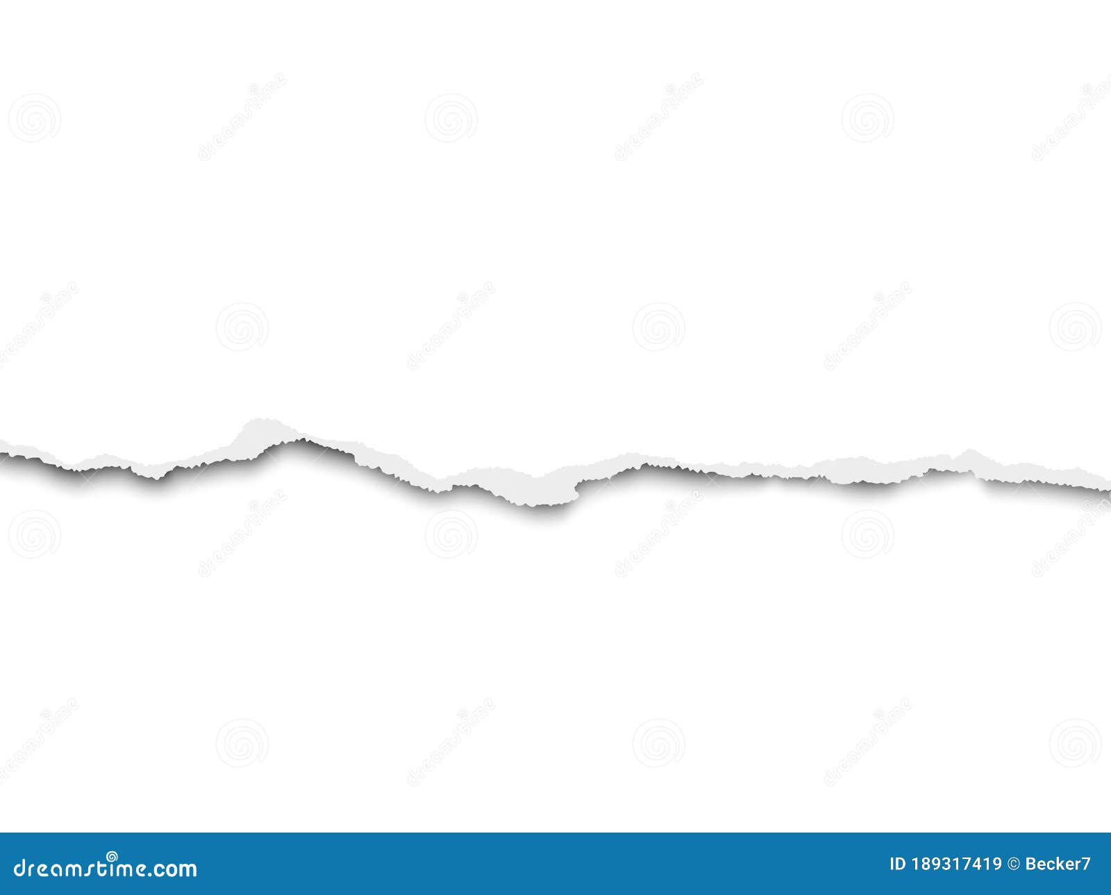 Torn Bottom Side of Sheet of White Paper Placed Horizontal from Left To ...