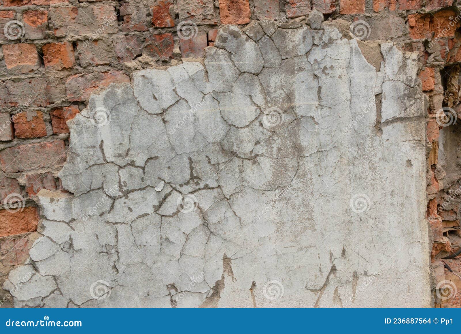 Torn Brick Concrete Wall Damaged Destroyed Texture Material Stock Photo ...