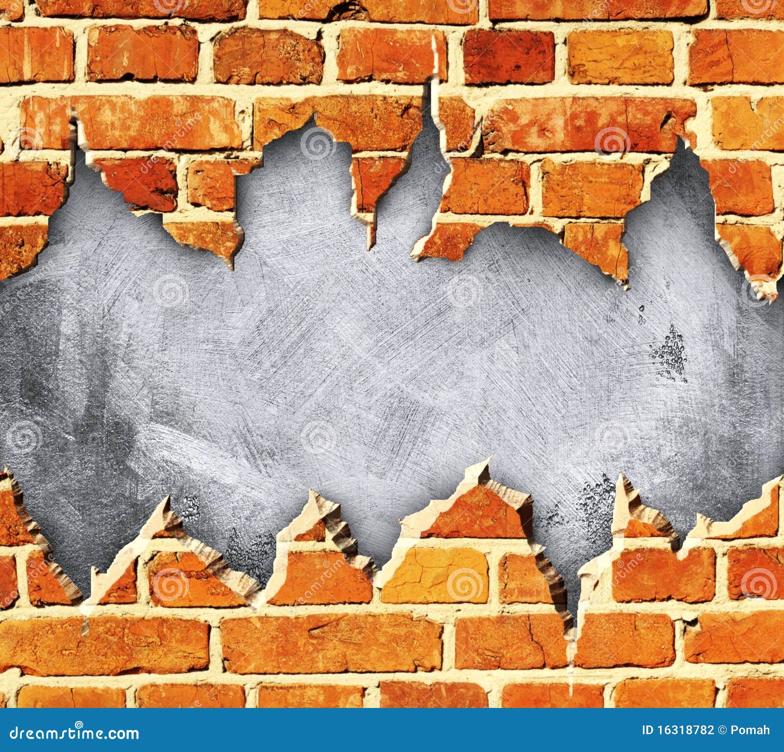 War Torn Concrete Wall Cartoon Vector | CartoonDealer.com #4034337