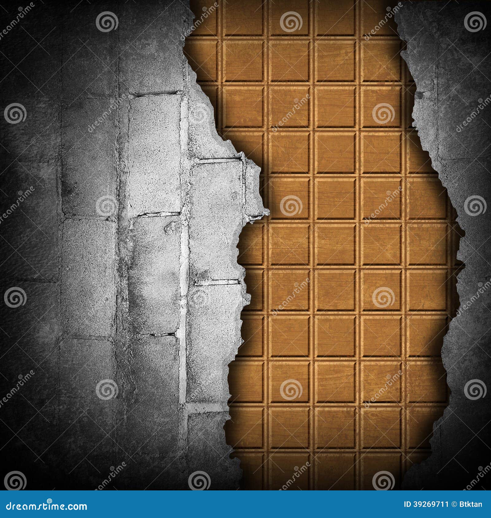 Torn bricks wall stock image. Image of facing, framing - 39269711