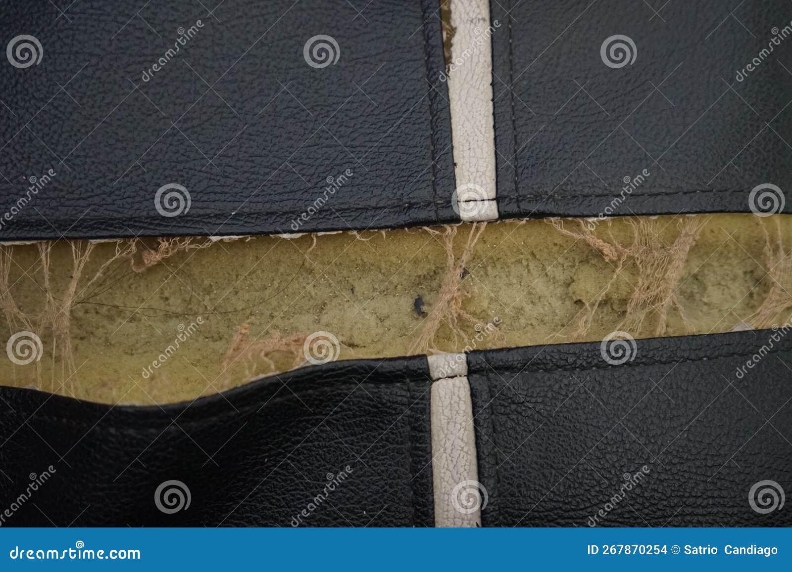Torn and broken old couch stock photo. Image of isolated - 267870254