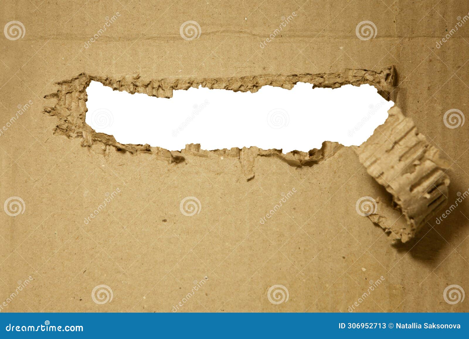 Torn Brown Corrugated Cardboard, Background Texture for Design Work ...