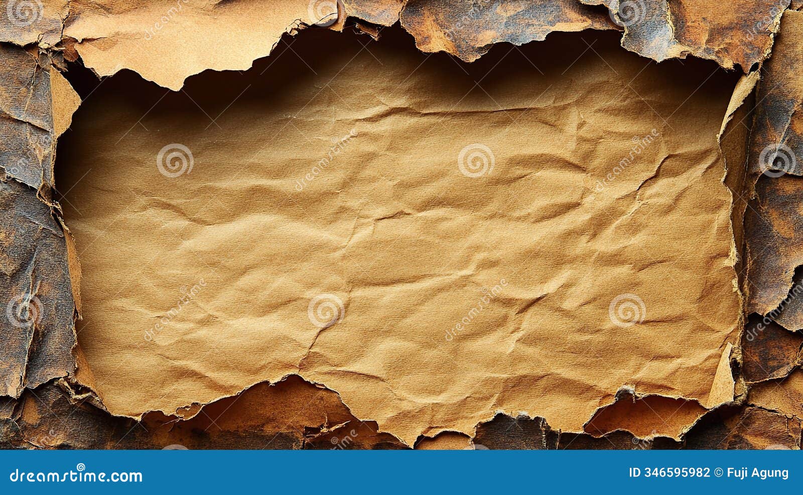 Torn Brown Paper Frame: Rustic Texture Background Stock Illustration ...