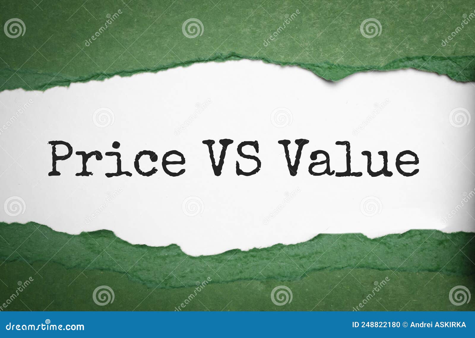 Torn Brown Paper Revealing the Words Price Vs Value Stock Photo - Image ...