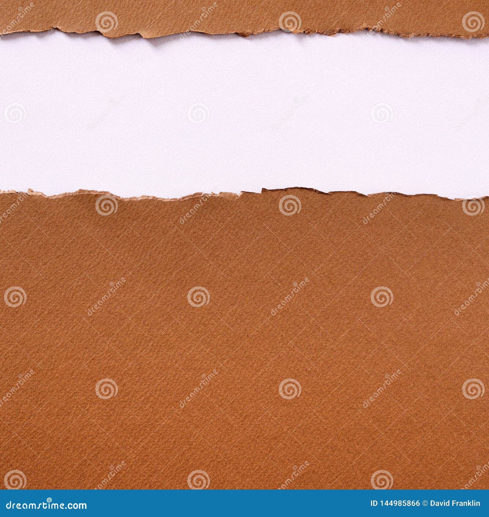 Torn Brown Paper Oblong White Background Border Frame Untidy Edge Stock ...