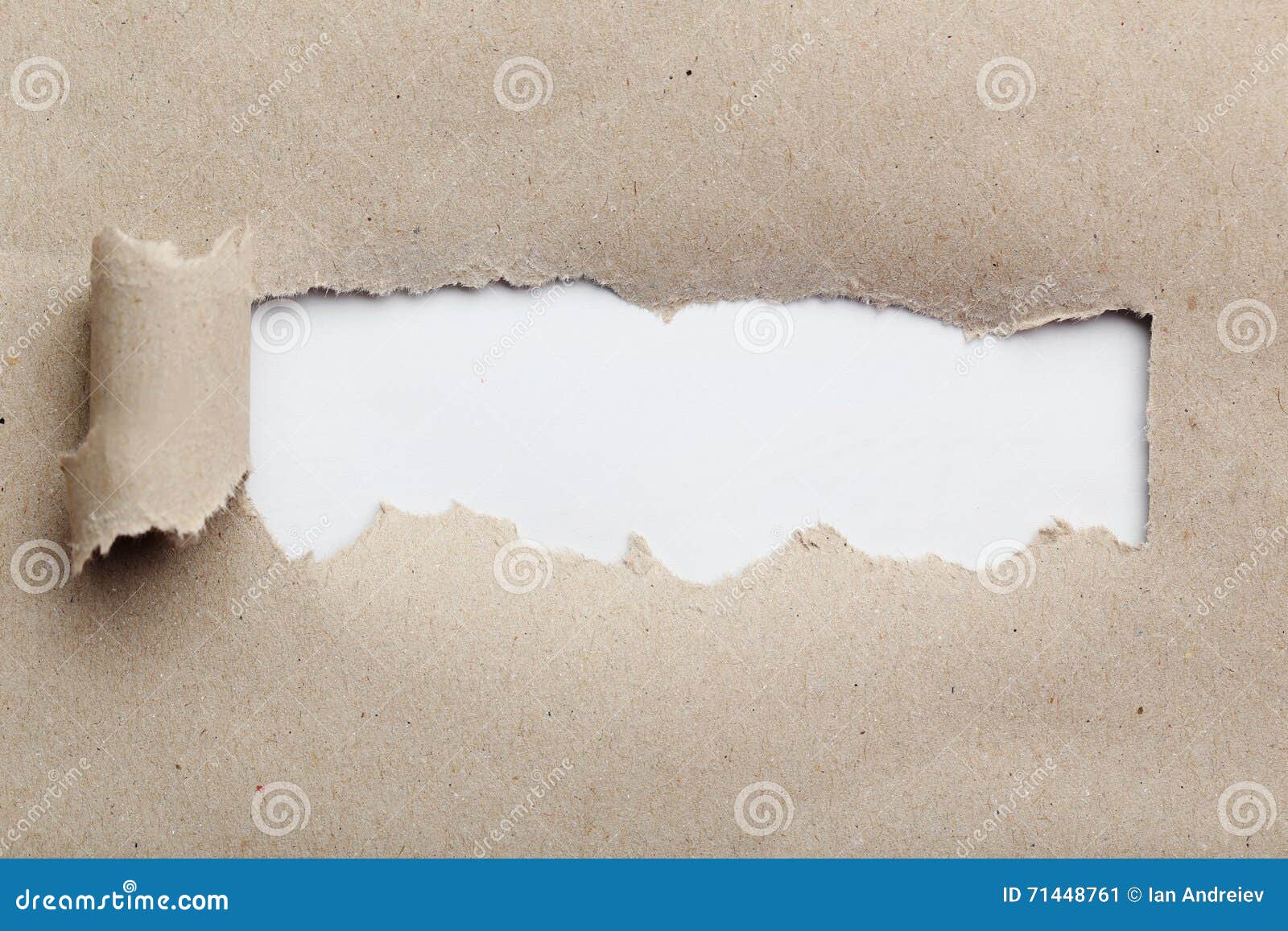 Torn brown paper stock image. Image of impact, riped - 71448761