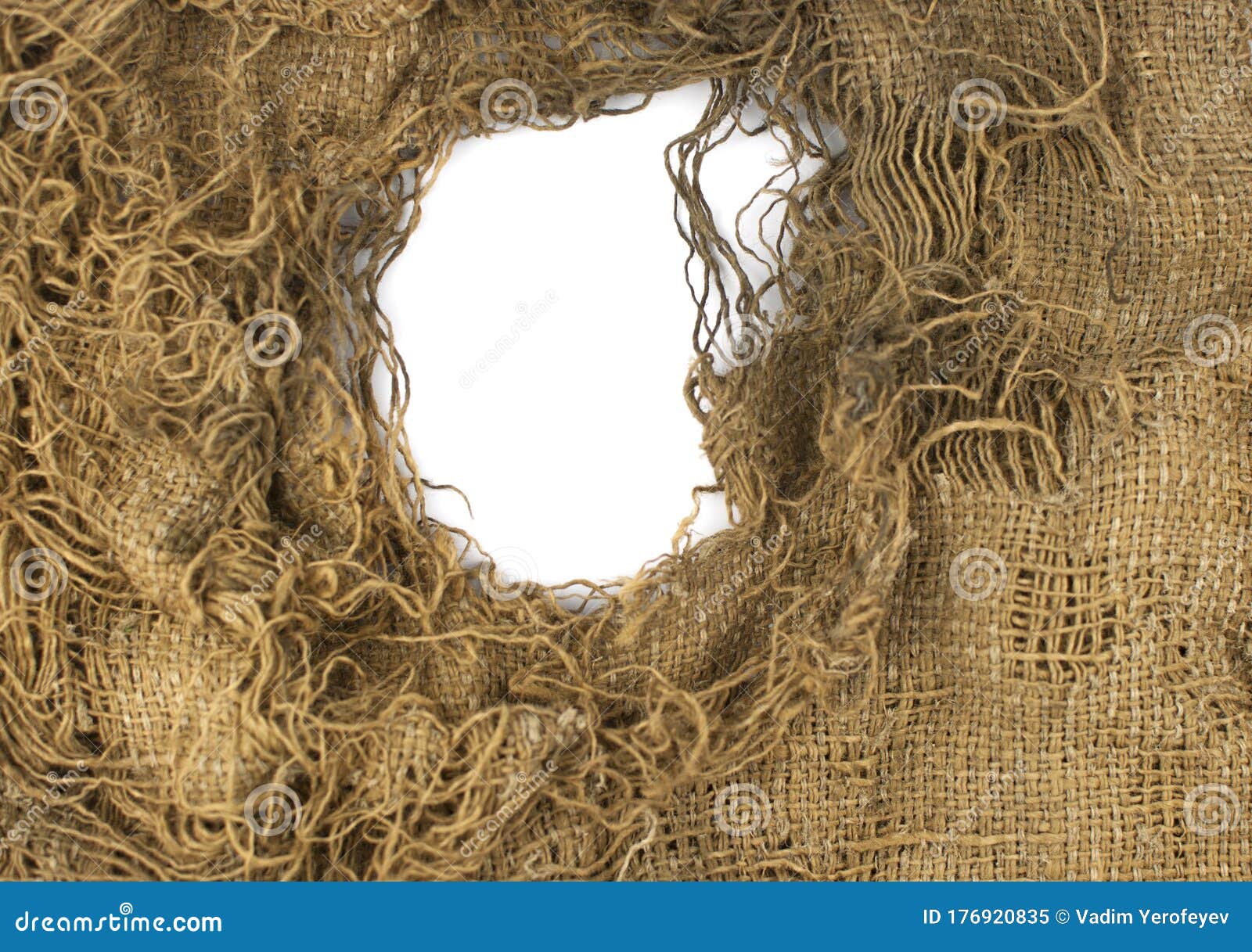 Torn Burlap Decayed. Ragged Linen Fabric Stock Image - Image of fiber ...