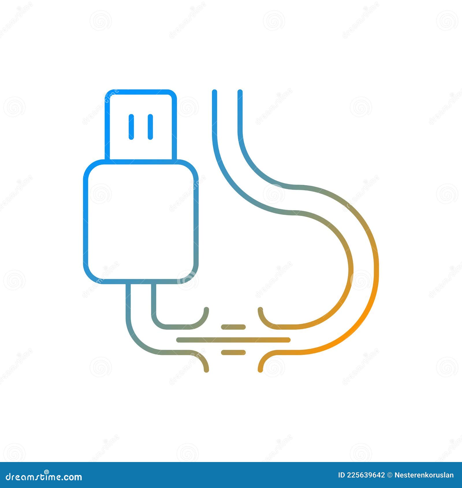 Torn Cable Gradient Linear Vector Icon Stock Vector - Illustration of ...