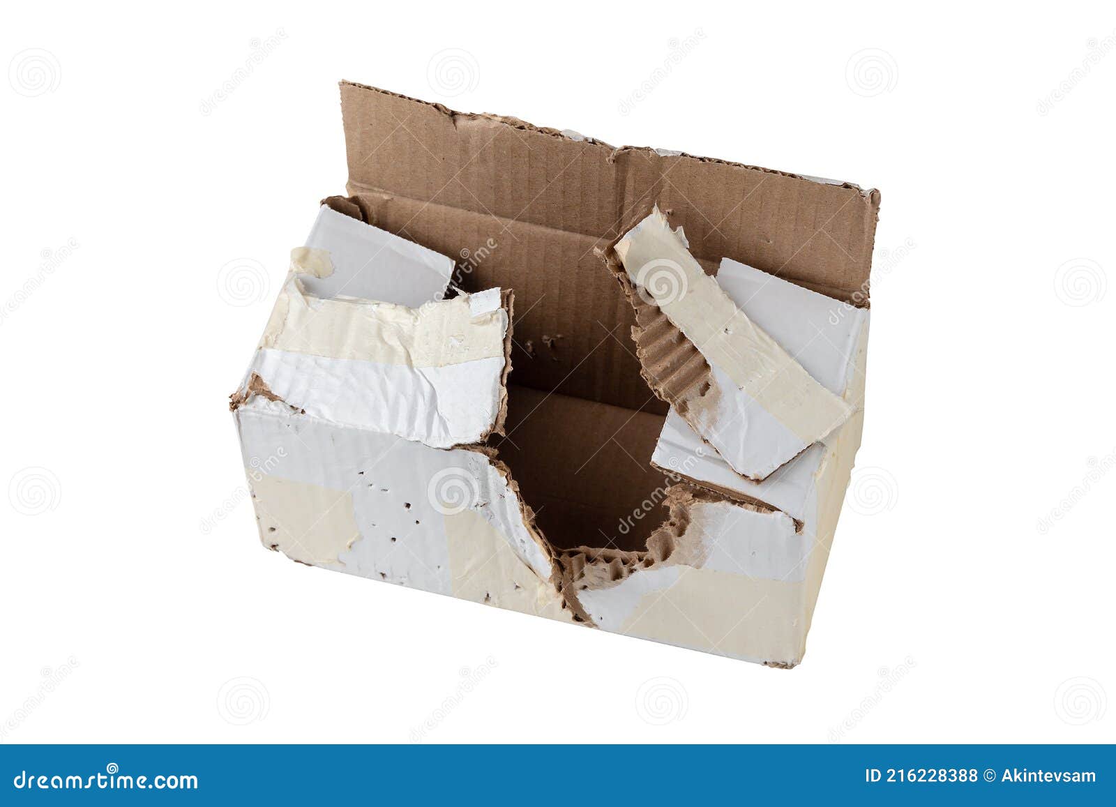 Torn cardboard box stock photo. Image of backdrop, isolated - 216228388