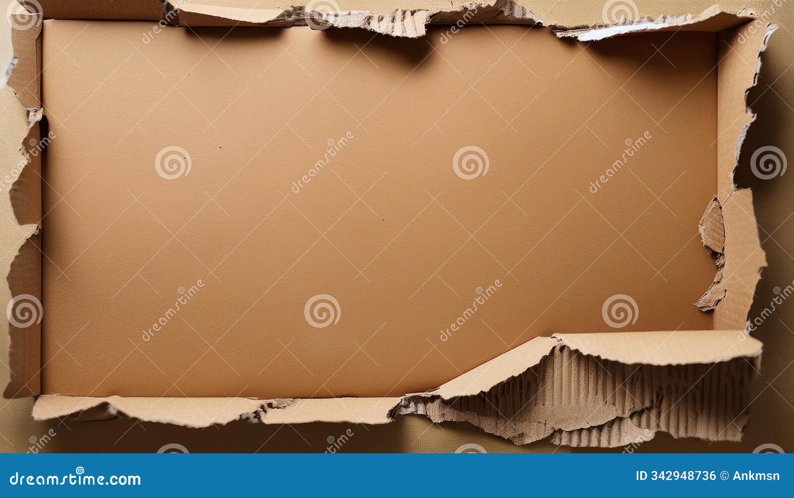 Torn Cardboard Document with Ripped Edge and Copy Space Stock ...
