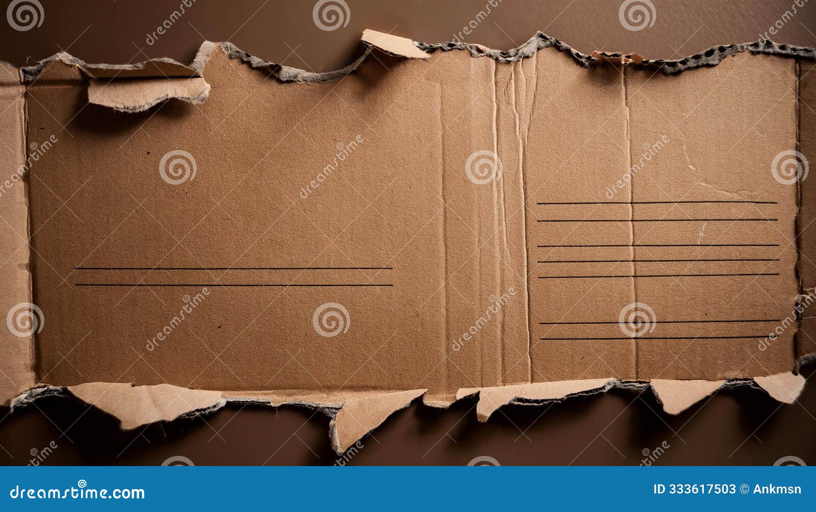 Torn Cardboard Document with Ripped Edge and Copy Space Stock ...