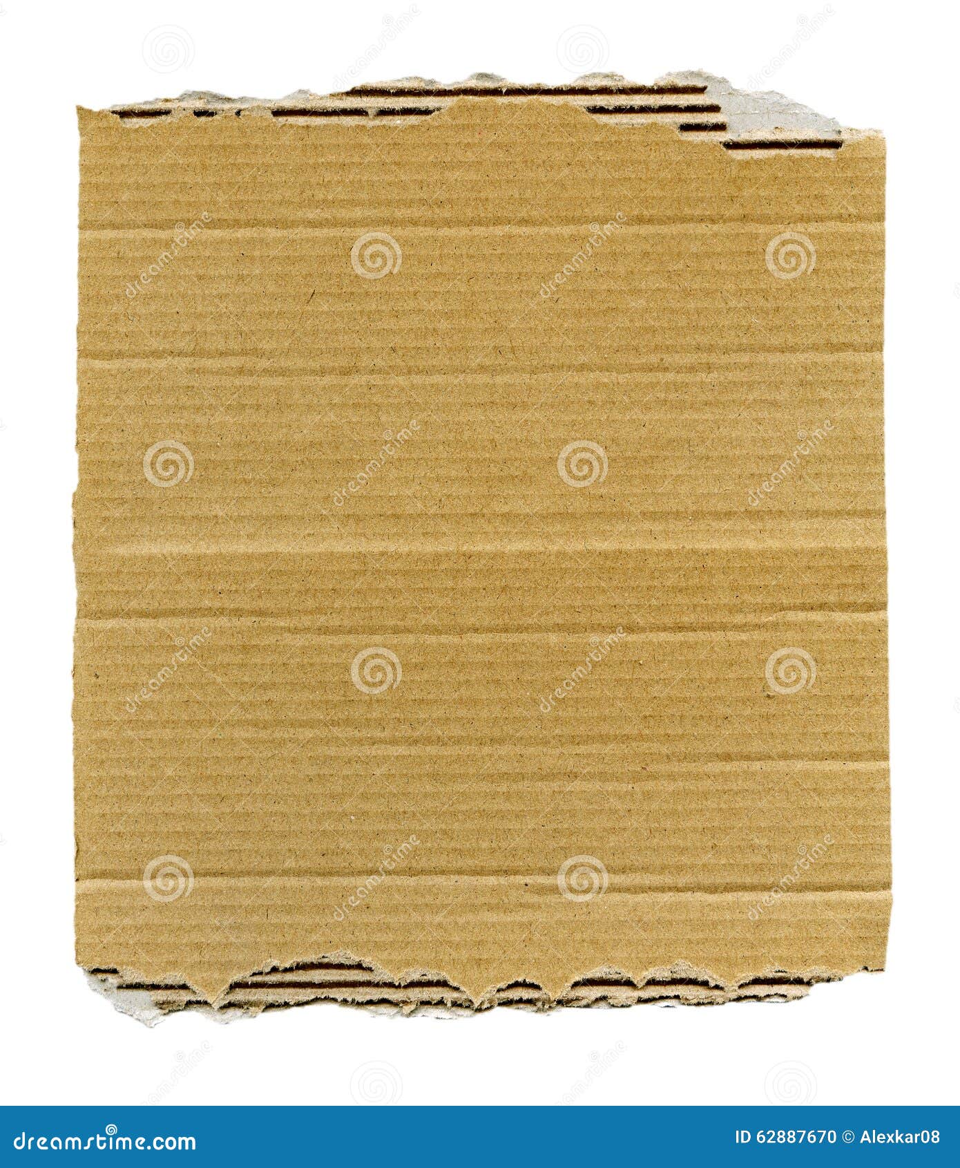 Torn cardboard isolated stock photo. Image of corrugated - 62887670