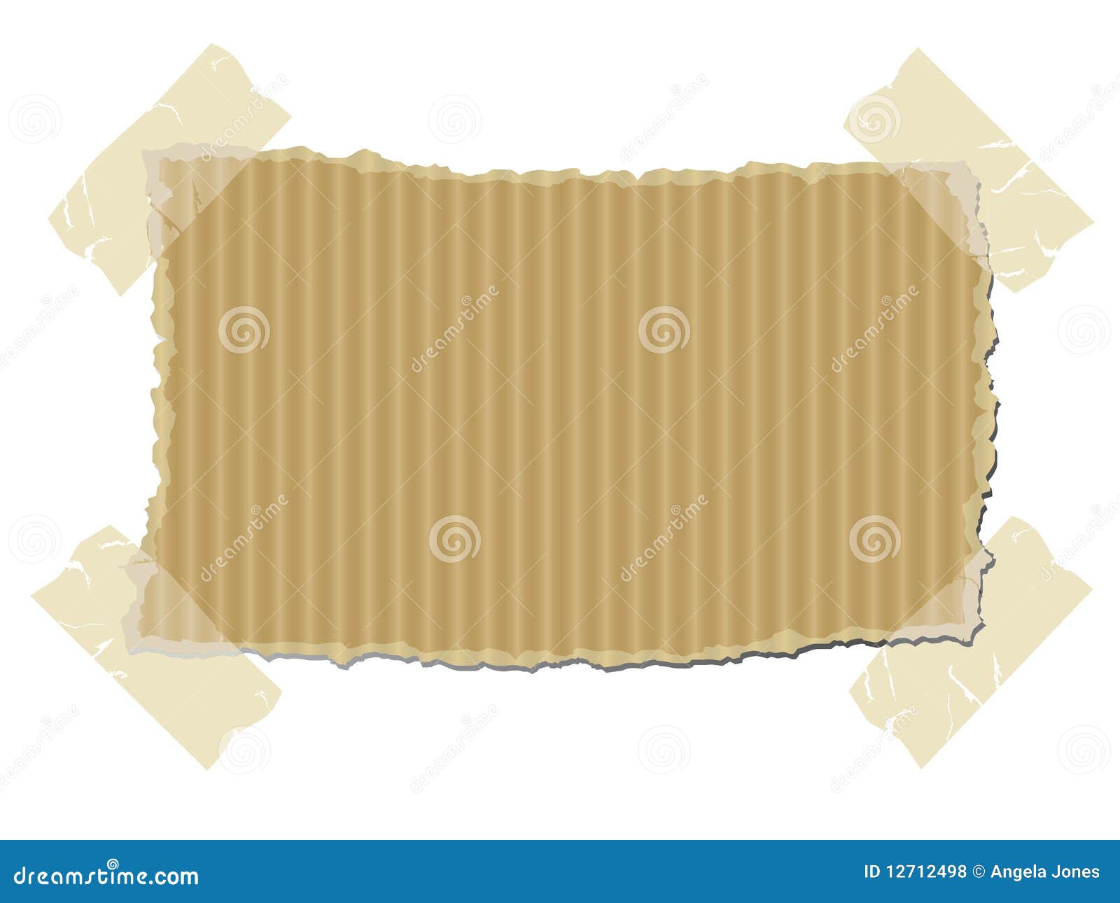 Torn Cardboard with Sticky Tape Stock Vector - Illustration of rough ...